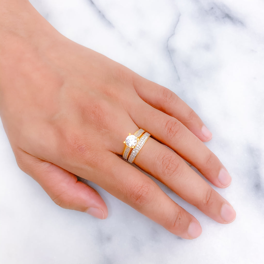 Luxurious Traditional CZ Ring & Band – Andaaz Jewelers