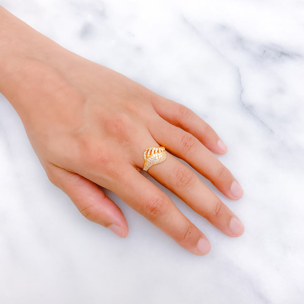 Sweeping Multi-Row CZ Ring – Andaaz Jewelers