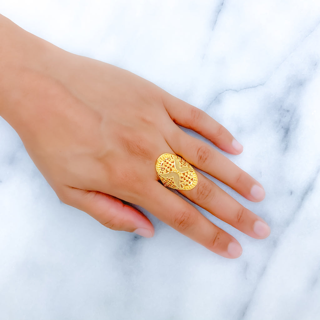 Dressy Jali Adorned Ring – Andaaz Jewelers