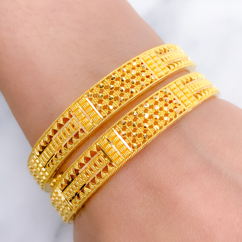 Lightweight Jali Bangle Pair – Andaaz Jewelers