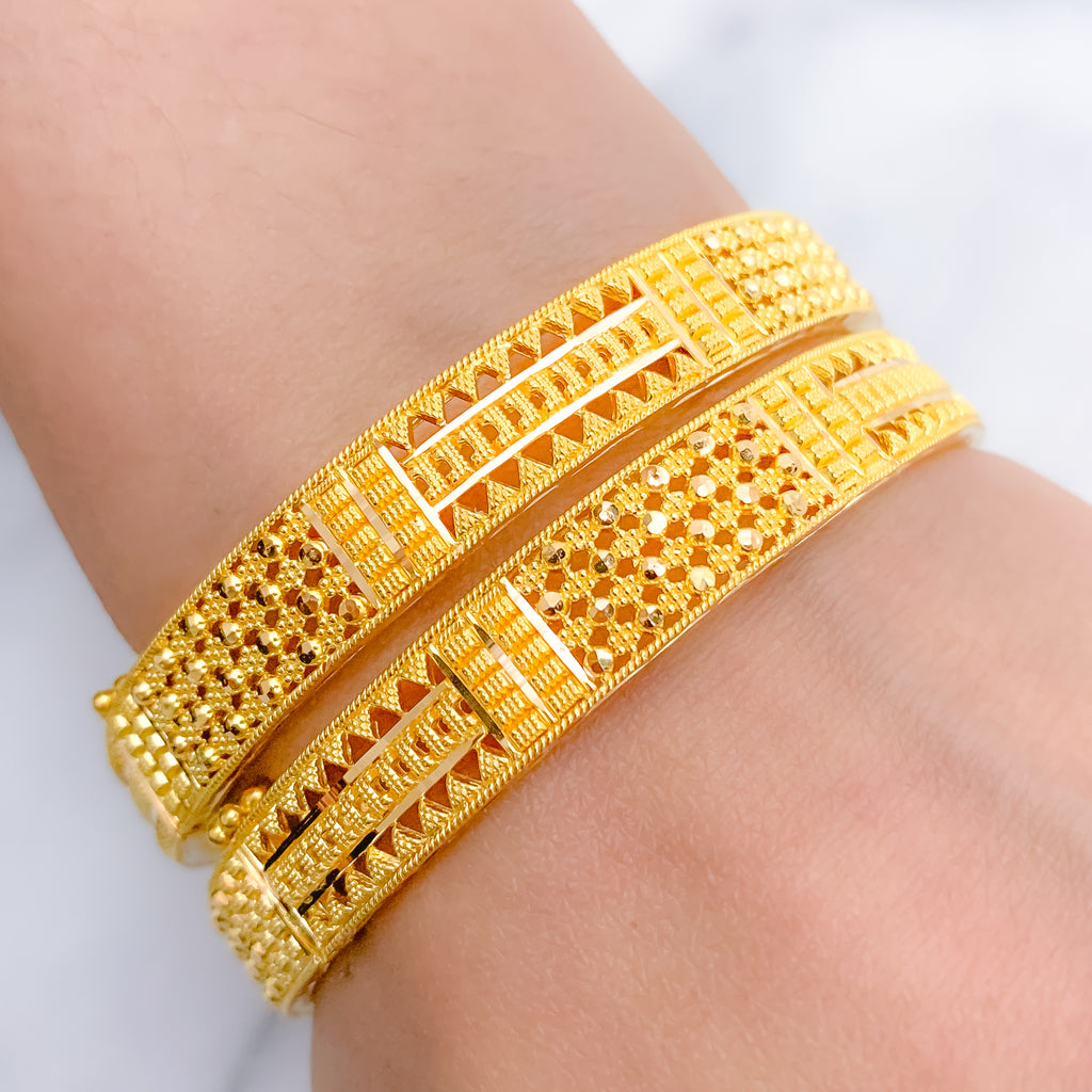 Lightweight Jali Bangle Pair – Andaaz Jewelers