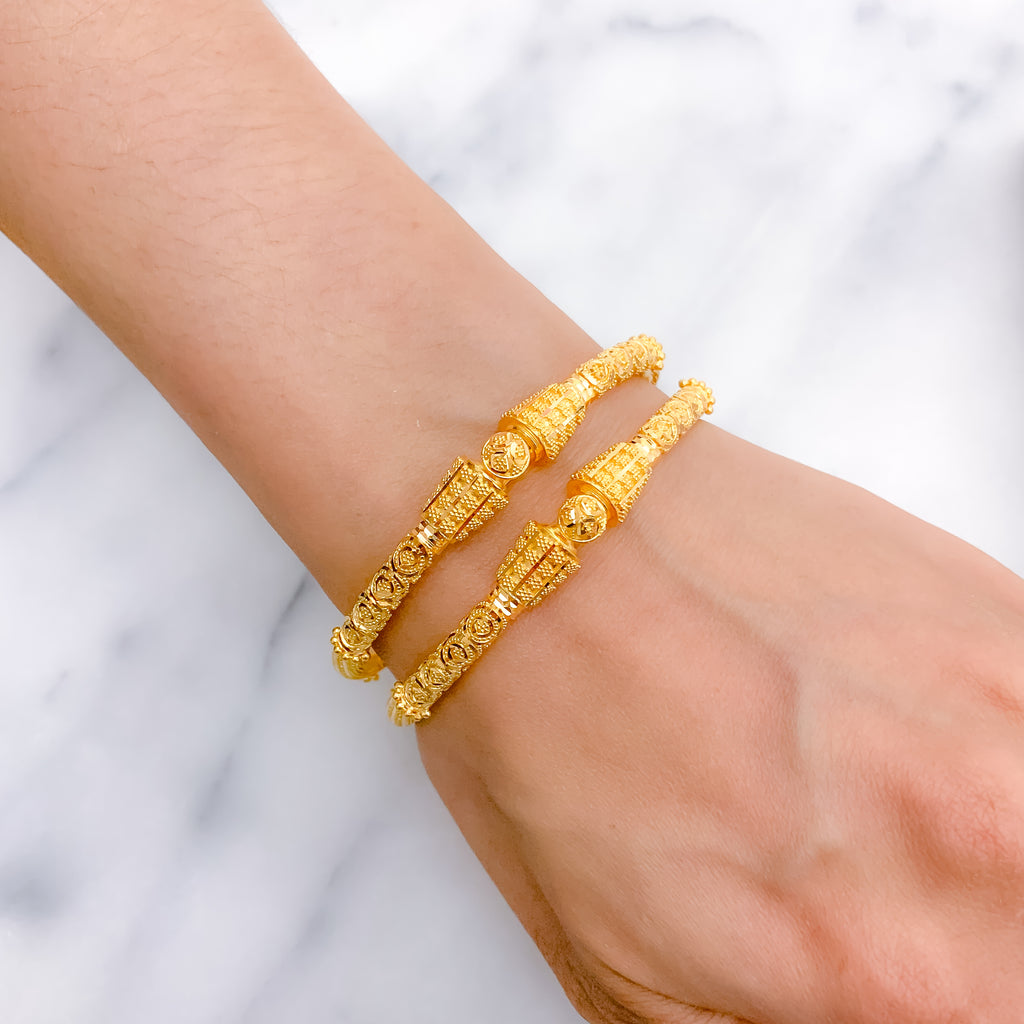 Beautiful Traditional Pipe Bangle Pair – Andaaz Jewelers