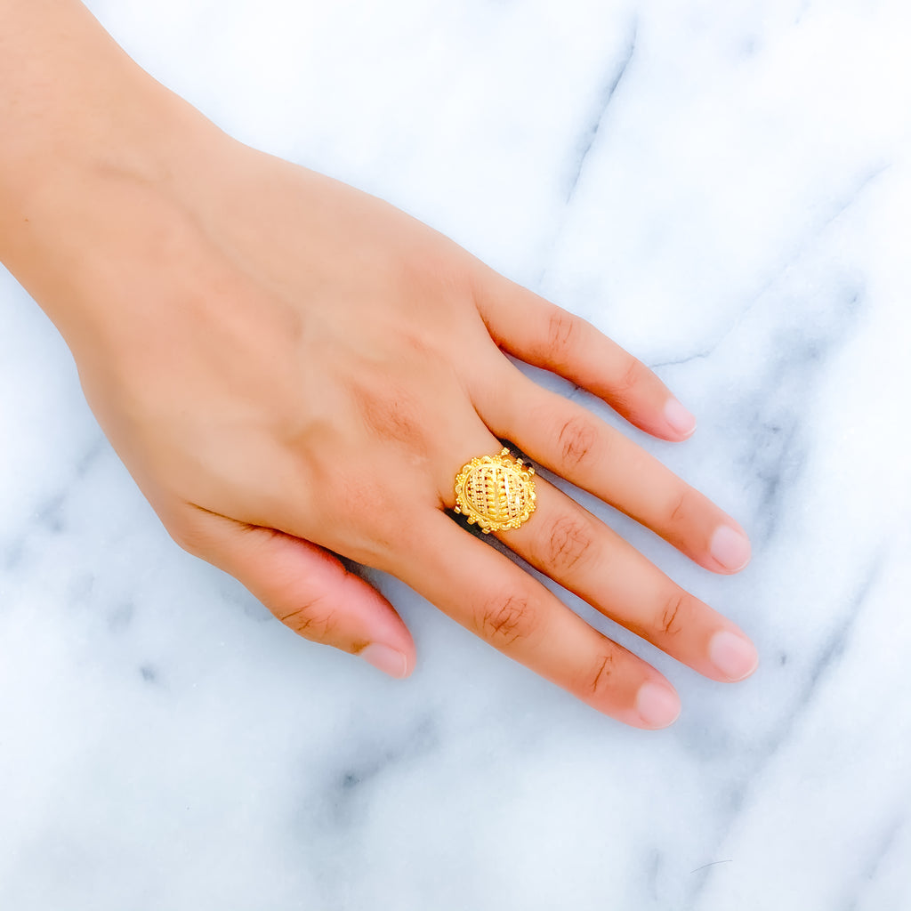 Exquisite Palatial Gold Ring – Andaaz Jewelers