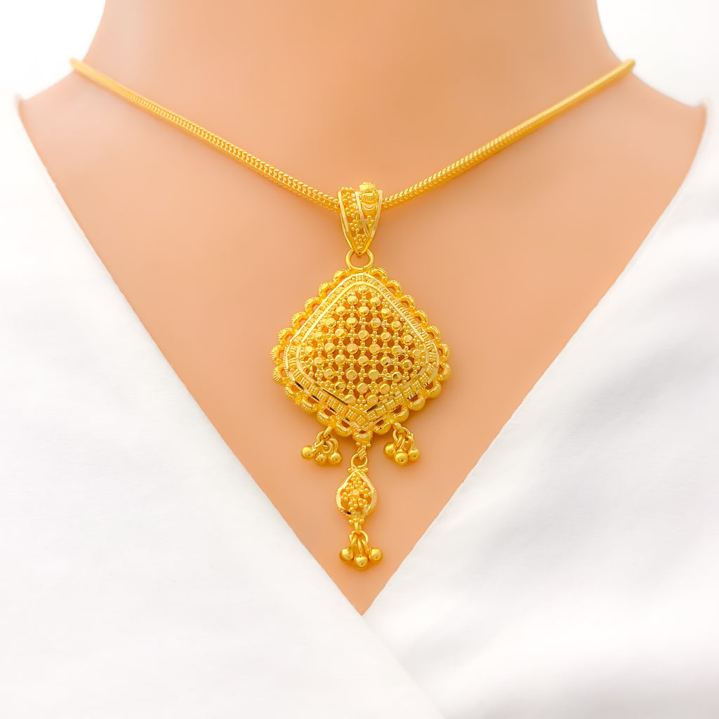 Sparkling Jali Pendant Set – Andaaz Jewelers