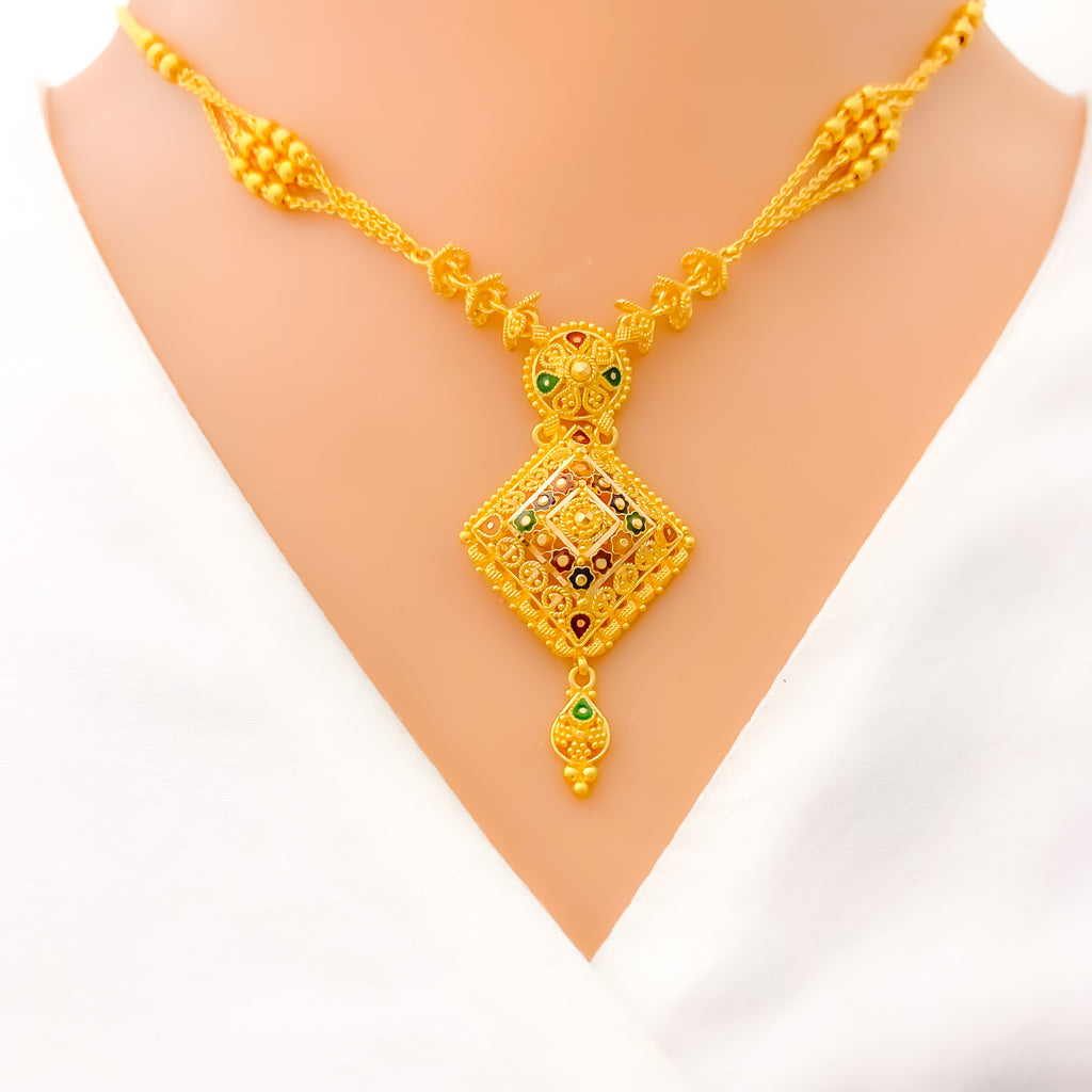 Festive Three Chain Necklace Set – Andaaz Jewelers