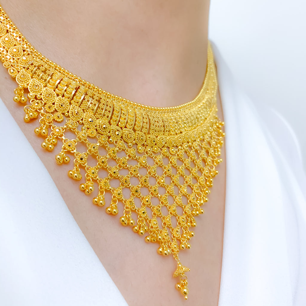Striking Jali Necklace Set – Andaaz Jewelers