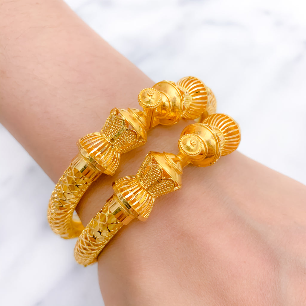 Grand + Ornate Pipe Bangle Pair – Andaaz Jewelers