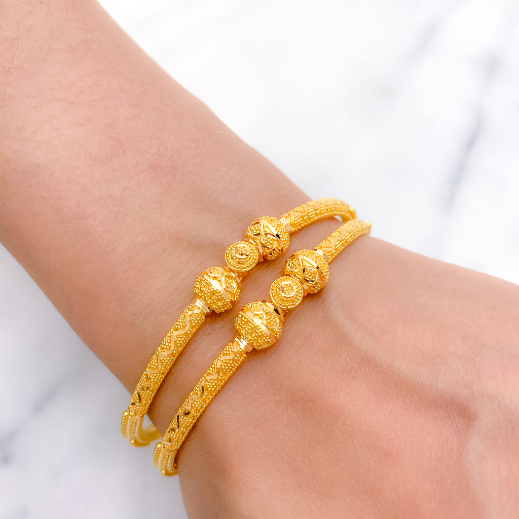 Elegant Rounded Pipe Bangle Pair – Andaaz Jewelers