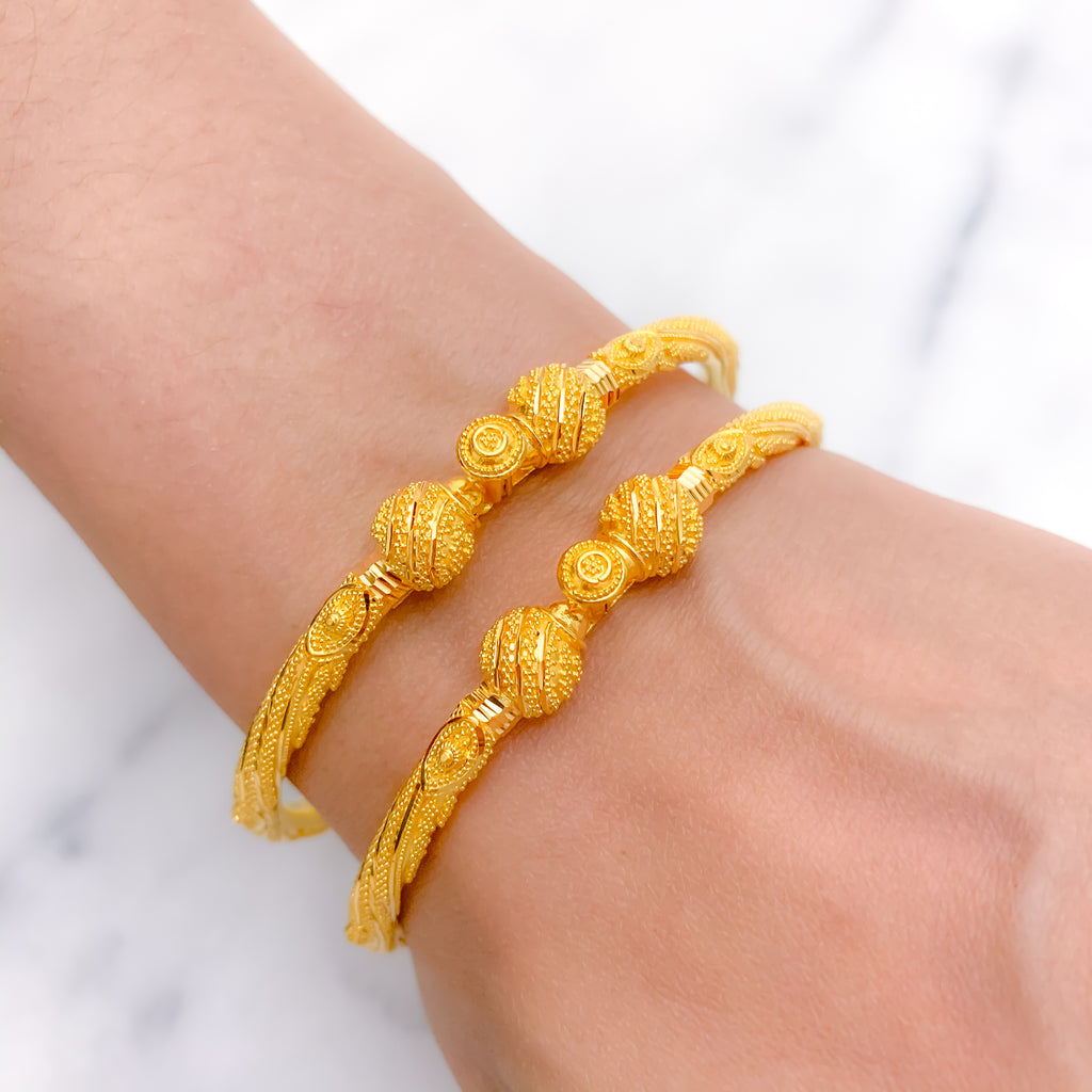 Festive Accented Pipe Bangle Pair – Andaaz Jewelers