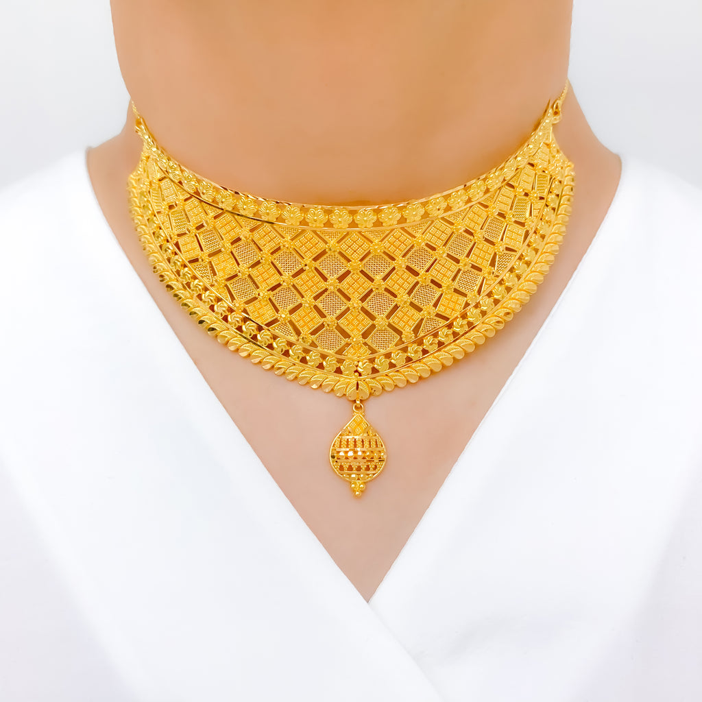 Majestic Jali Choker Set – Andaaz Jewelers