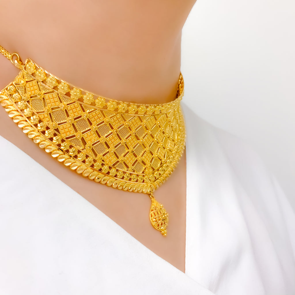 Majestic Jali Choker Set – Andaaz Jewelers
