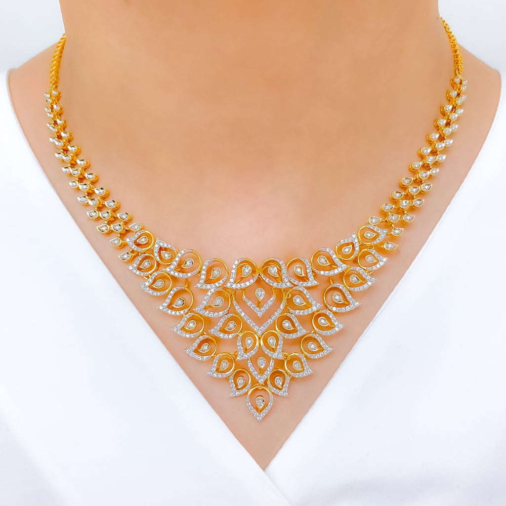 Majestic Peacock Feather Diamond Set – Andaaz Jewelers