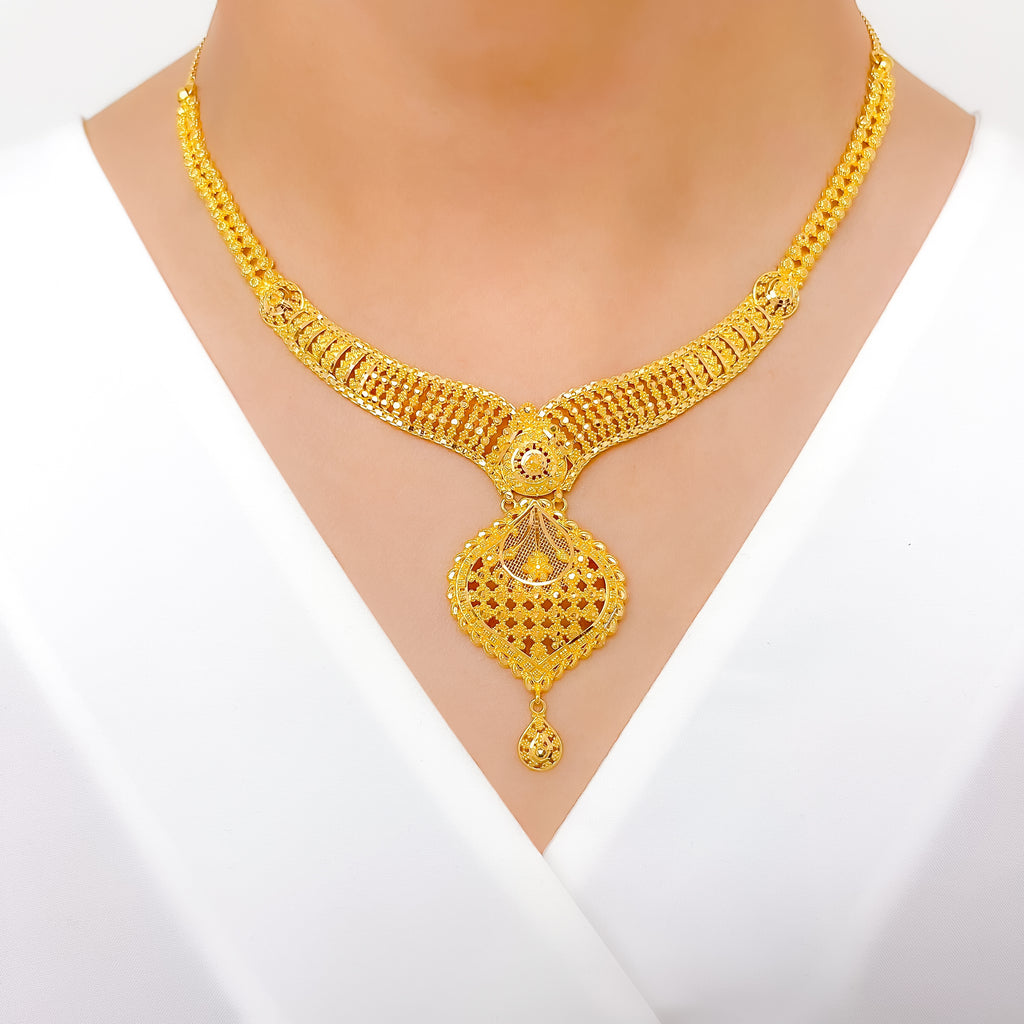 Jali Accented Floral Set – Andaaz Jewelers