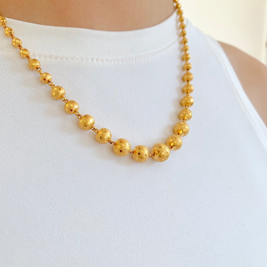Graduated Gold Bead Chain – Andaaz Jewelers