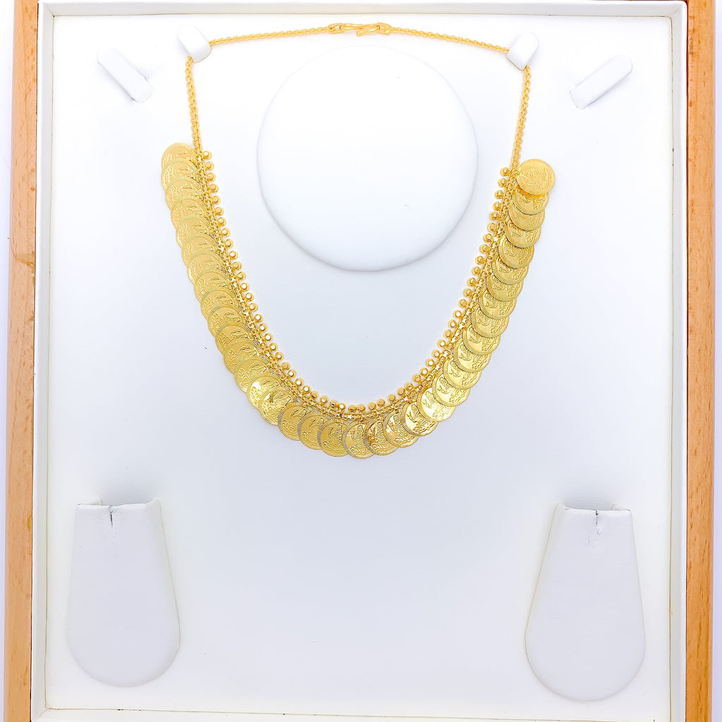 Gold Lakshmi Coin Mala - 16" – Andaaz Jewelers