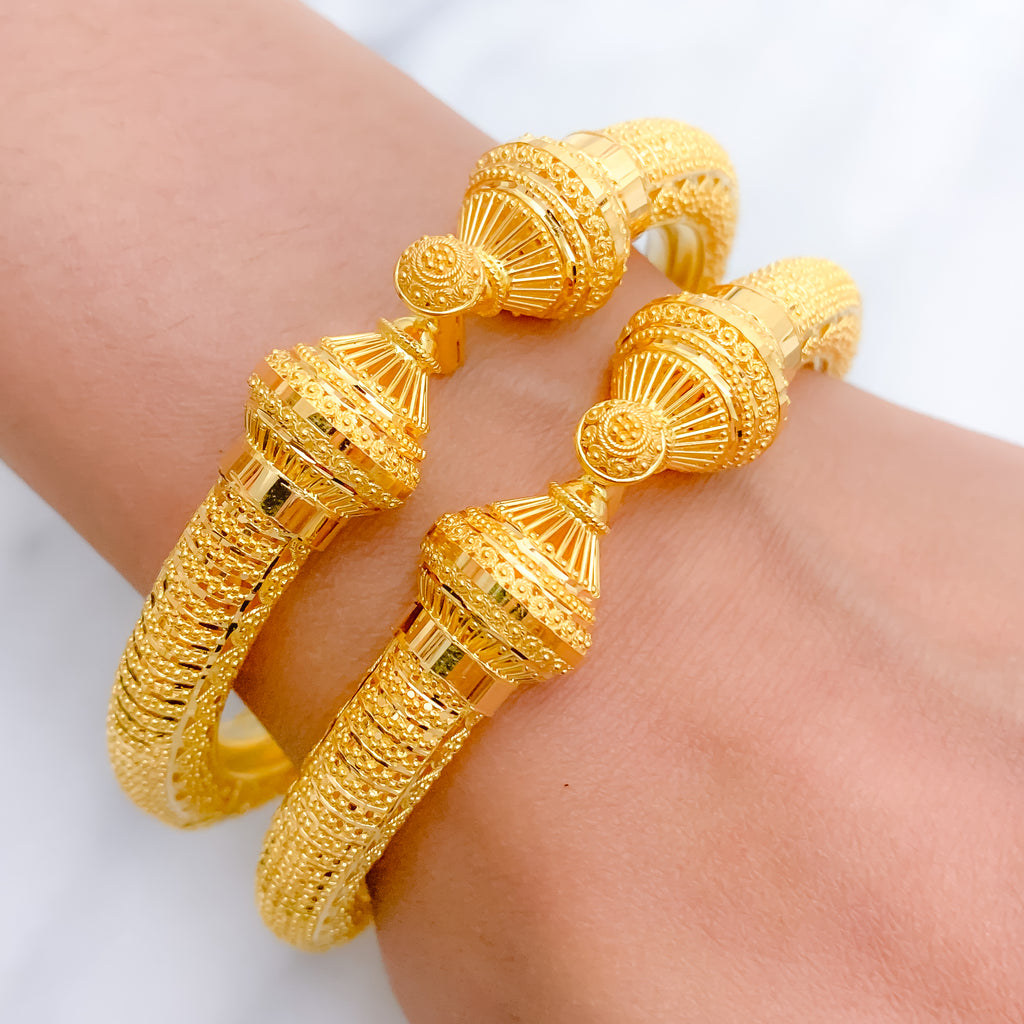Grand Filigree Pipe Bangle Pair – Andaaz Jewelers