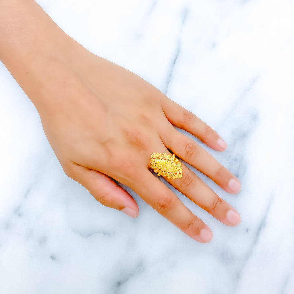 Beautiful Floral Paisley Ring – Andaaz Jewelers