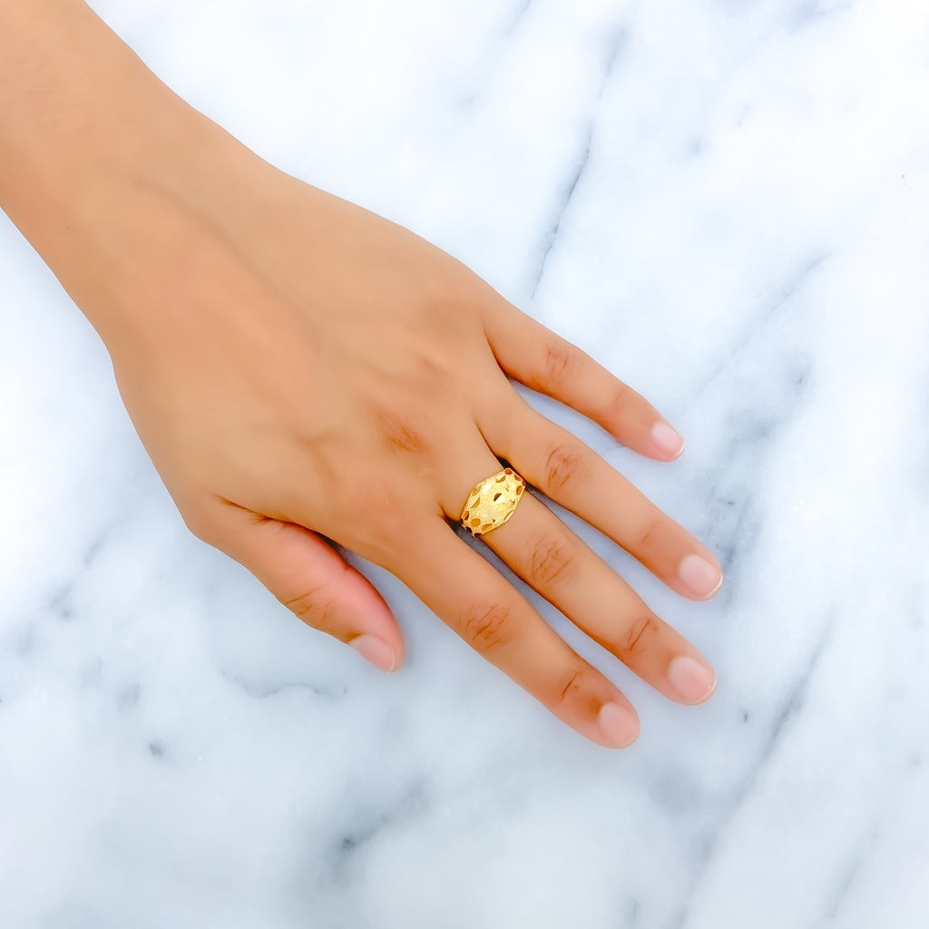 Posh Sand Finish Ring – Andaaz Jewelers