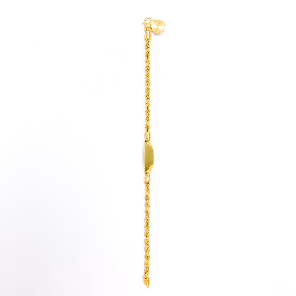 Rope Chain Baby Bracelet with Oval Name Plate – Andaaz Jewelers