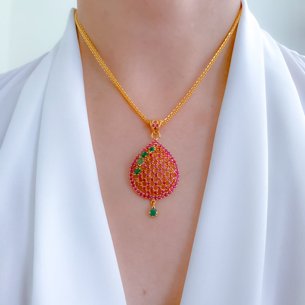 Refined Ruby + Emerald Pendant Set – Andaaz Jewelers