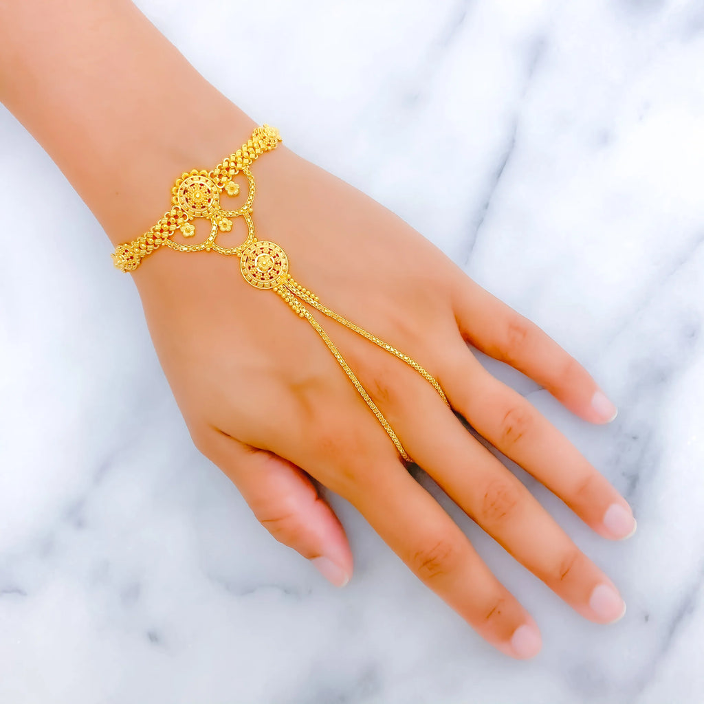 THREE CHAIN FLORAL PACHANGLA – Andaaz Jewelers