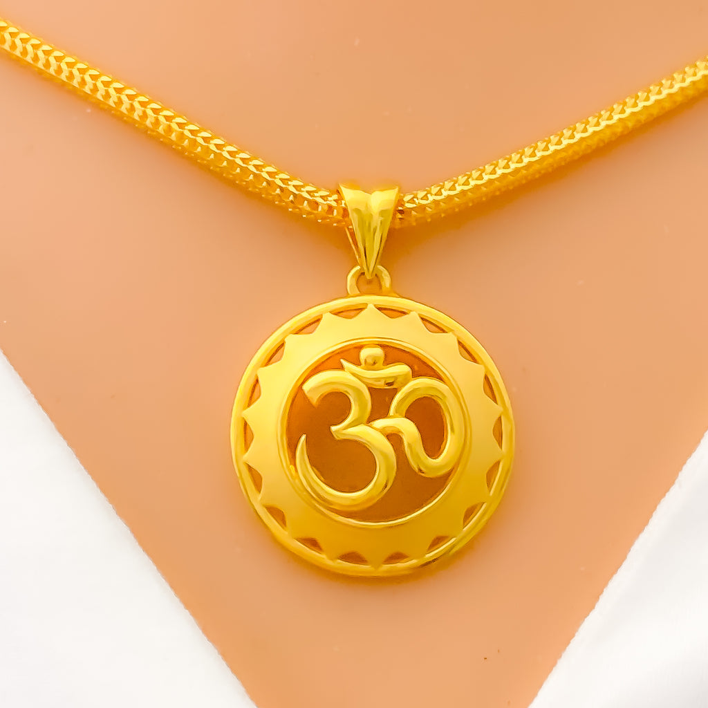 Matte Round OM Pendant – Andaaz Jewelers