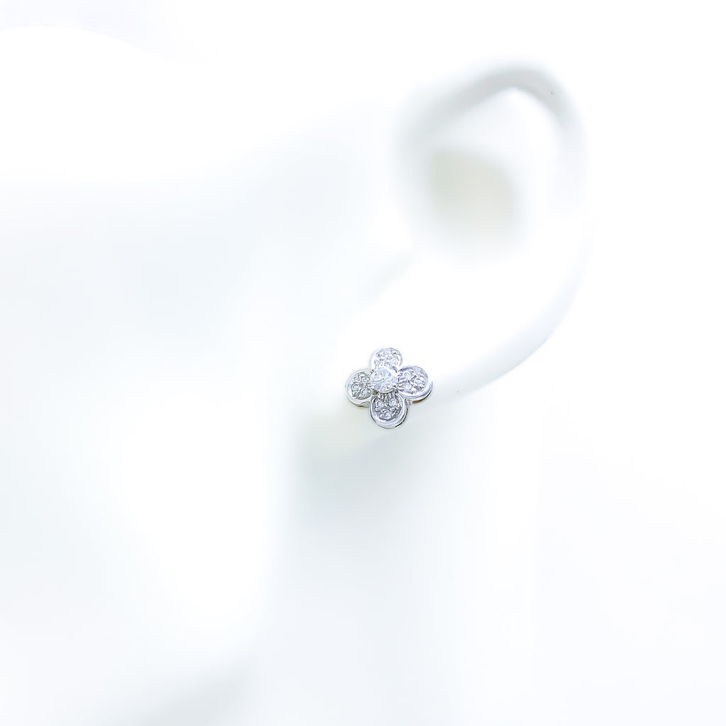 Exclusive White Gold Periwinkle Diamond + 18k Gold Earrings – Andaaz ...