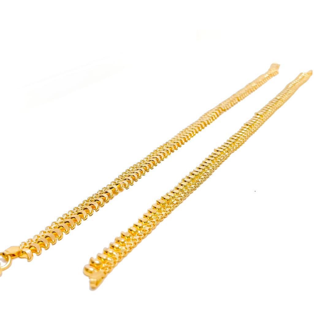 Traditional Palatial Paisley 22K Gold Anklets – Andaaz Jewelers