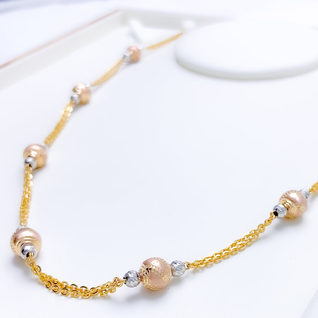 Grand Rose Gold Beaded Chain - 20" – Andaaz Jewelers