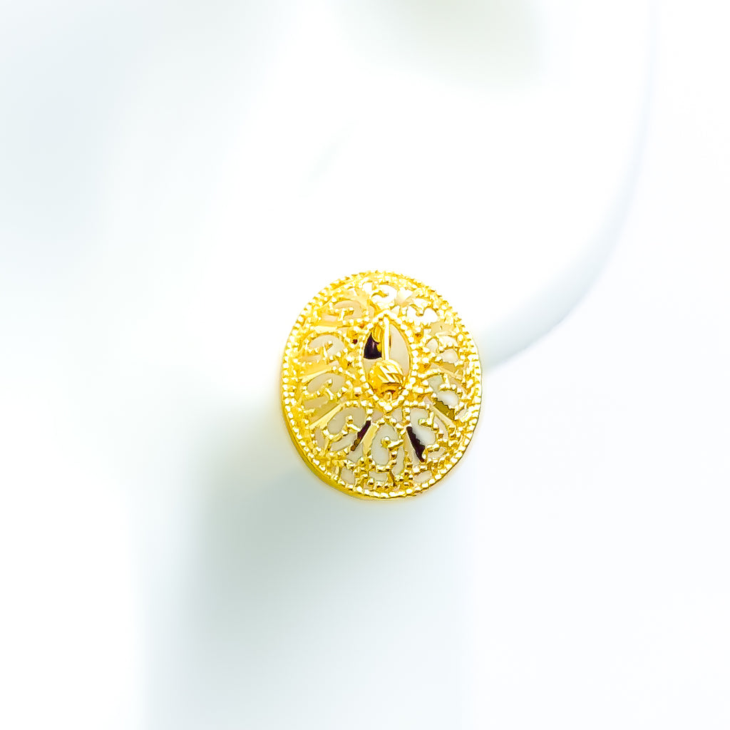 Traditional Delightful Oval Jali Earrings – Andaaz Jewelers