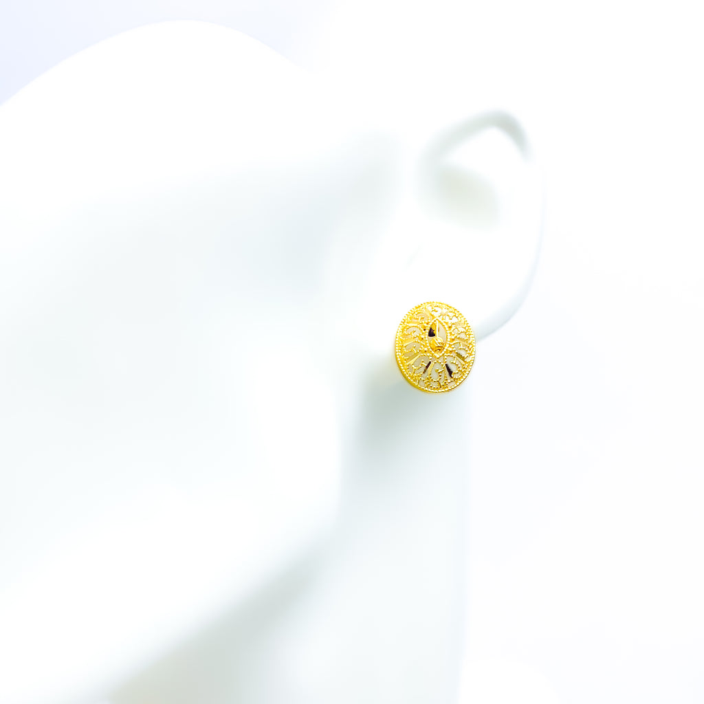 Traditional Delightful Oval Jali Earrings – Andaaz Jewelers