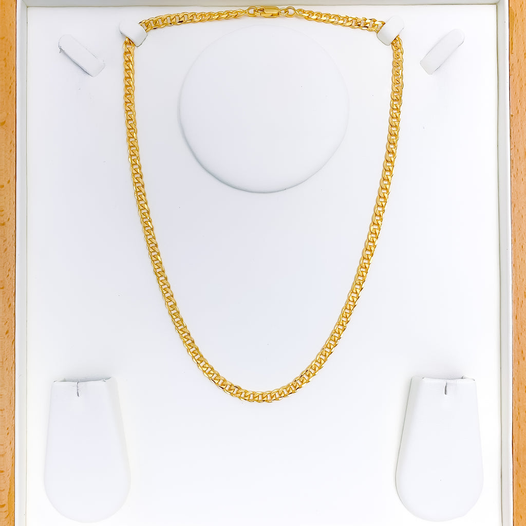 Trendy Faceted Gold Link Chain - 18" – Andaaz Jewelers