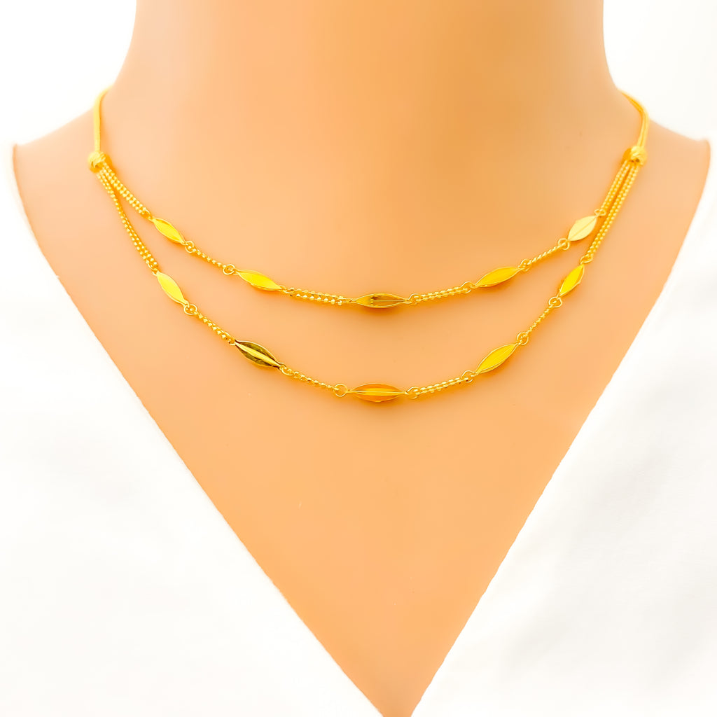 Upscale Reflective Leaf Necklace Set – Andaaz Jewelers
