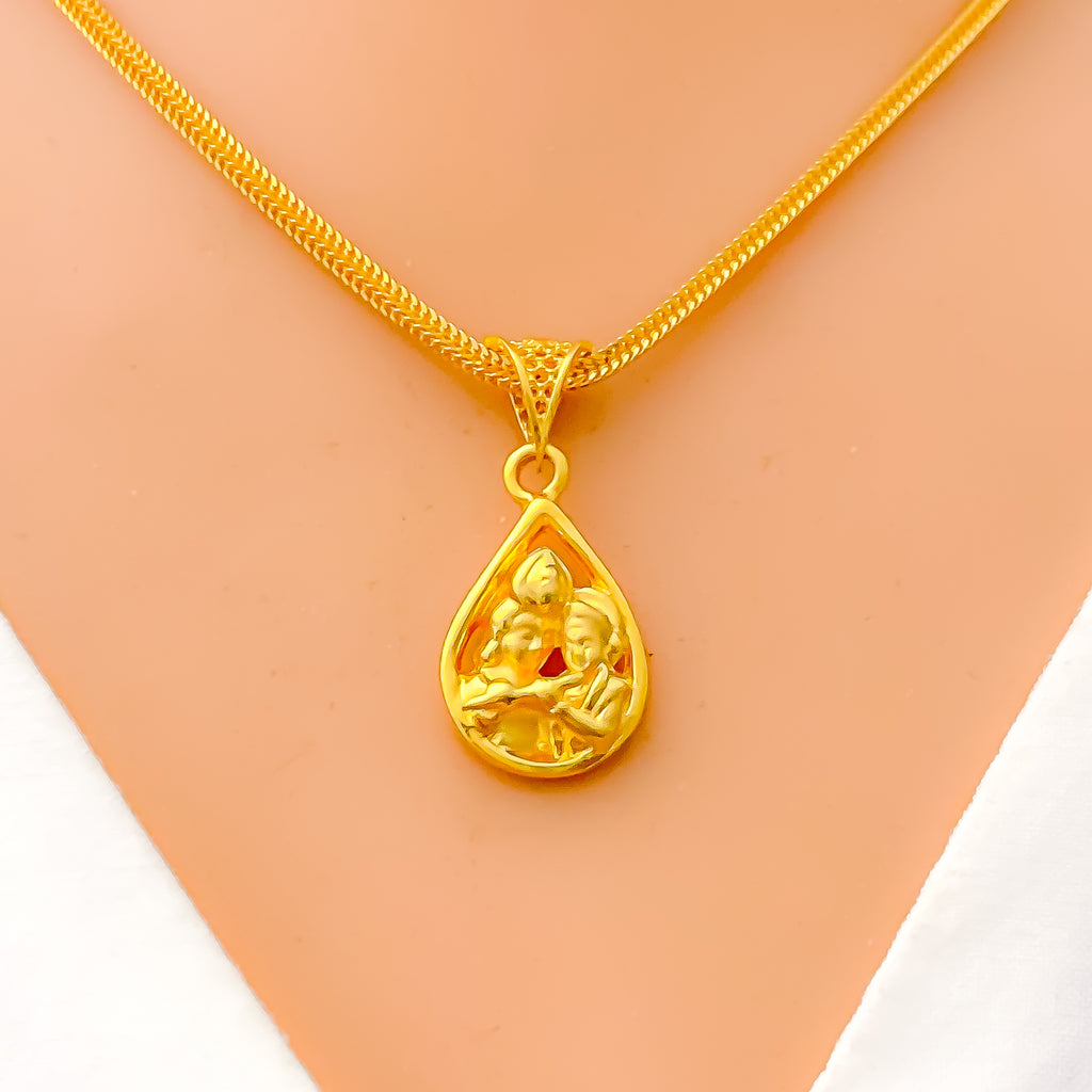 Lovely Timeless Radha Krishna 22k Gold Pendant – Andaaz Jewelers