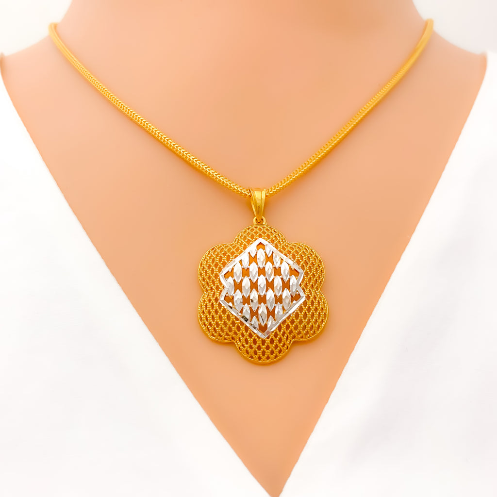 Grand Floral Jali Pendant Set – Andaaz Jewelers