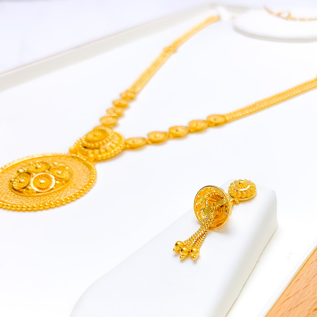 Stunning Exclusive Round Filigree Long Set – Andaaz Jewelers