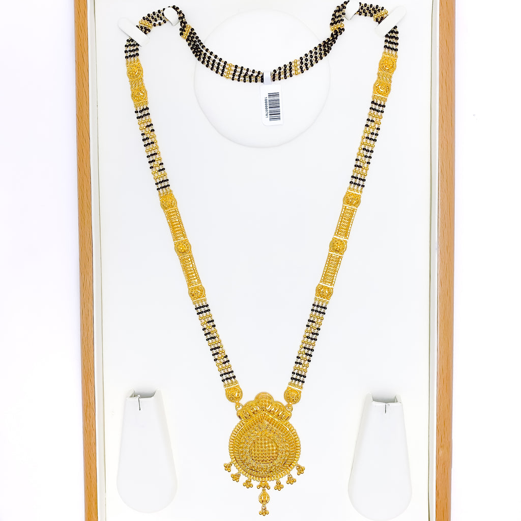 Royal Bridal Patta 22k Gold Mangal Sutra - 26" – Andaaz Jewelers
