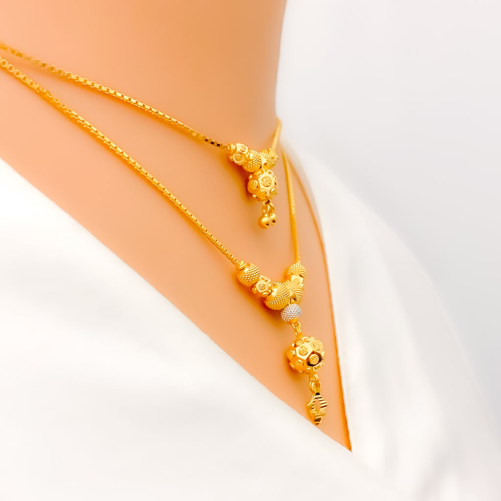 Attractive Textured Lara 22k Gold Necklace Set – Andaaz Jewelers