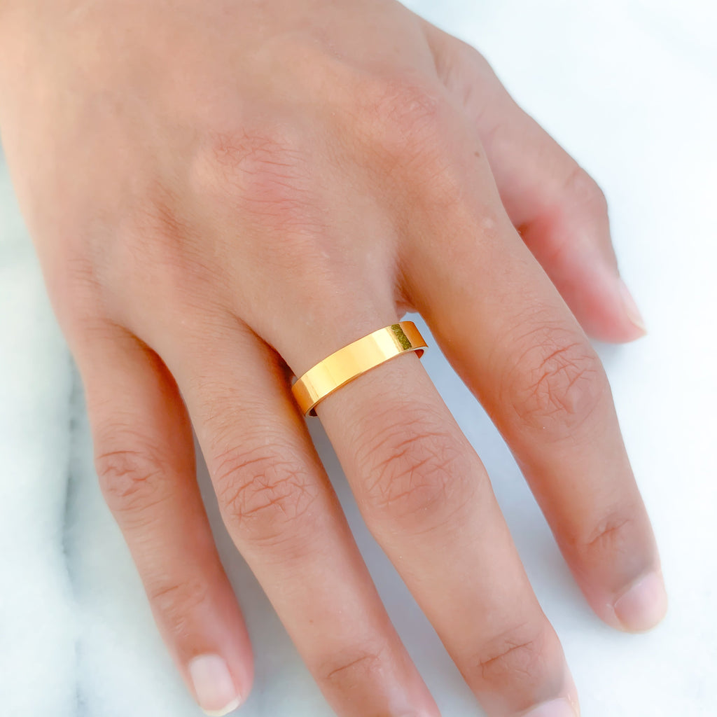 Straight Edge Gold Band – Andaaz Jewelers